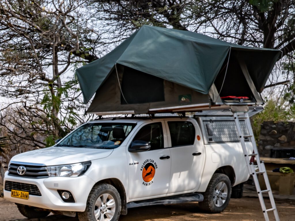 Kalahari Car Hire – Standard canvas roof tents or easy-opening hard top ...